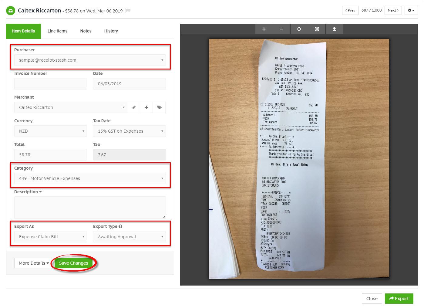 Receipt Stash Exporting Receipts To Xero